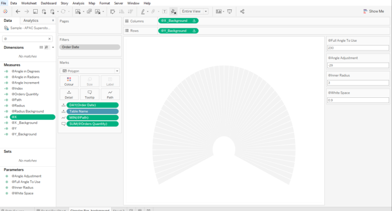 Creating Radial Bar chart in Tableau – Data Viz Canvas