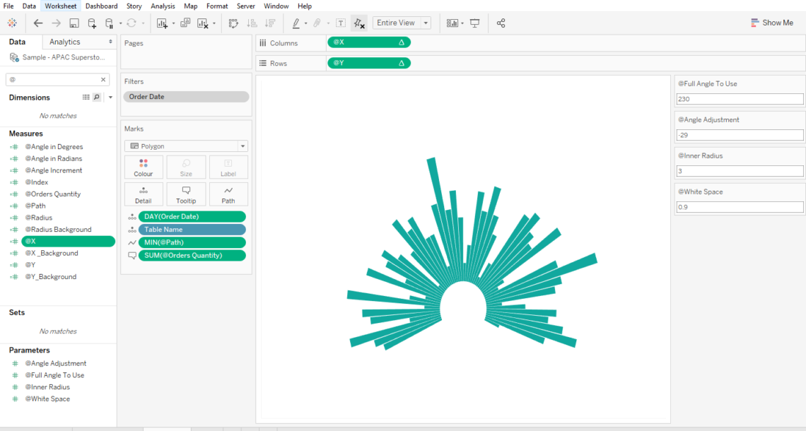Creating Radial Bar chart in Tableau – Data Viz Canvas